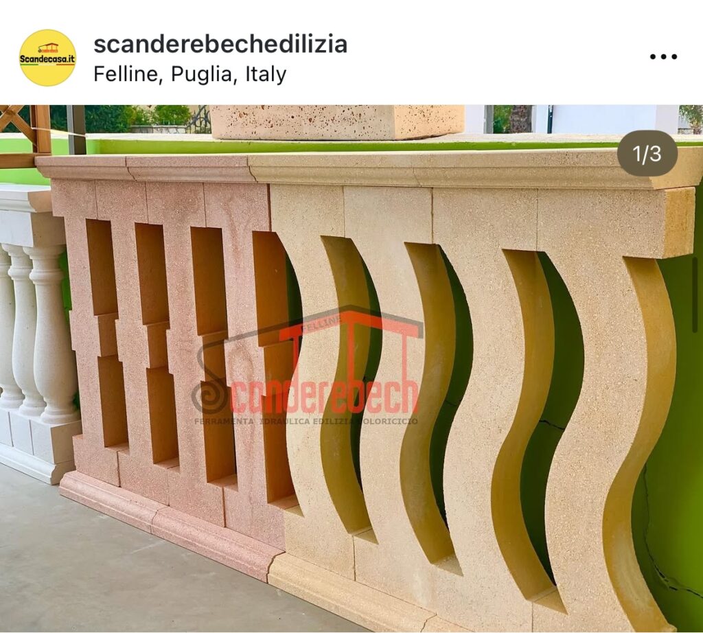 Balaustra in cemento levigato moderno - Scandecasa